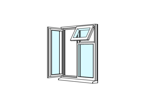 Quality uPVC Double Casement Windows with right top leaf fitting